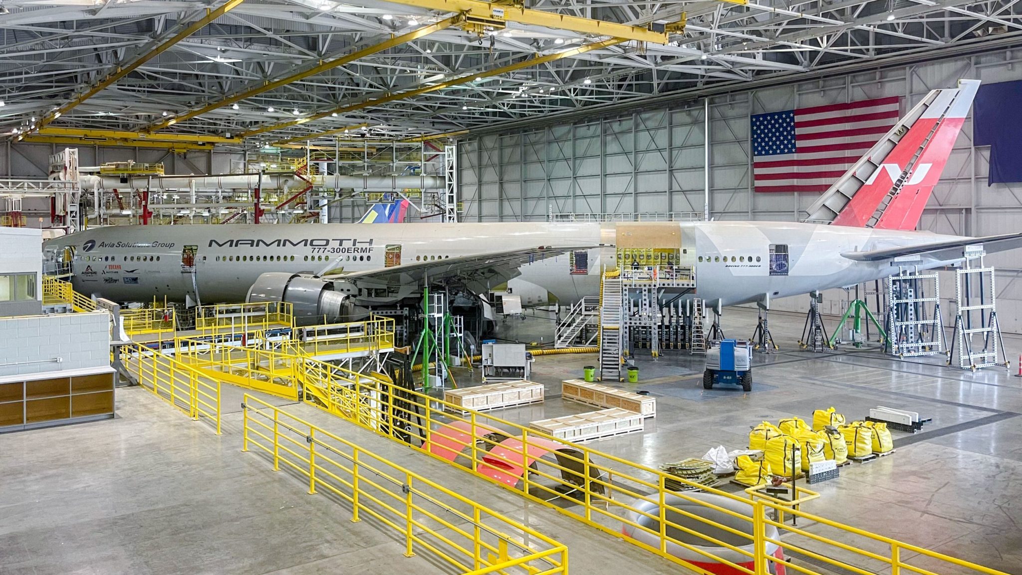 Avia puts finishing touches to B777-300ER freighter conversion | Air ...